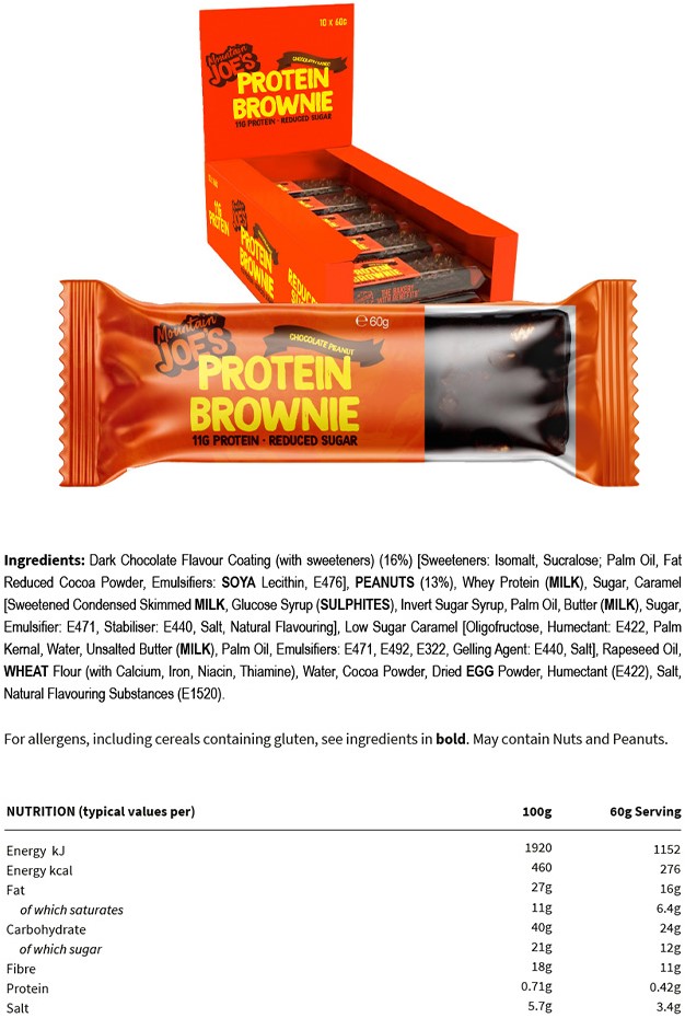 Mountain Joe's Protein Brownie - 10 x 60 g | Prometeus Mountain Joe's Protein Brownie - 10 x 60 g | Prometeus