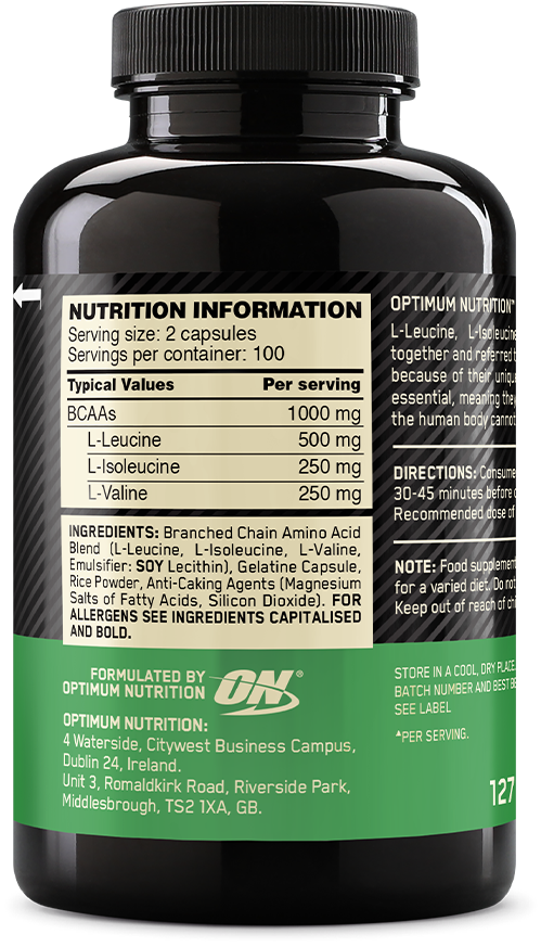 Optimum Nutrition BCAA 1000 - 200 caps - EXP: 2024-10-30 | Prometeus